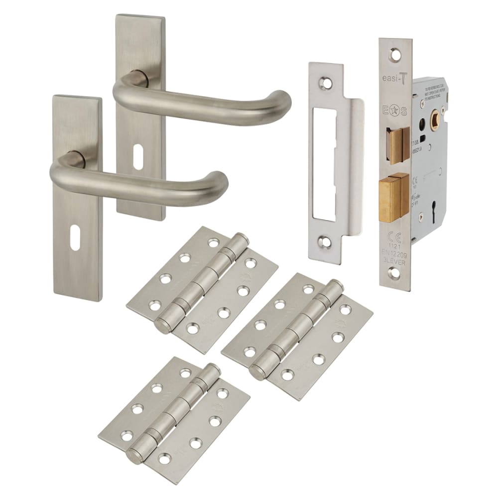 Touchpoint Lever on Backplate Door Kit - 3 Lever Sashlock - Stainless ...