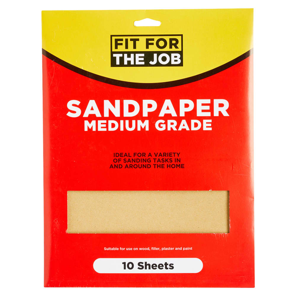 Fit For The Job Medium Sandpaper Sheets - 230 x 280mm - Grit P100 ...