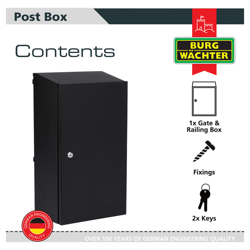 Railings and Gate Box – 300 x 550 x 202mm – Black | IronmongeryDirect ...