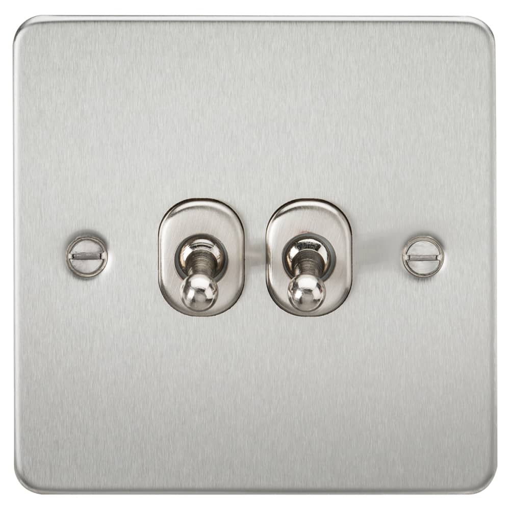 Knightsbridge 10AX 2 Gang 2 Way Flat Plate Toggle Light Switch ...