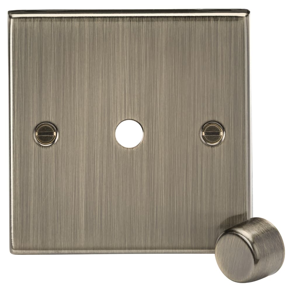 Knightsbridge 1 Gang Square Edge Dimmer Plate with Metal Dimmer Cap ...