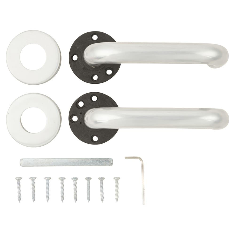 Light Duty Lever Door Handle on Rose Fire Door Kit - Euro Sashlock ...