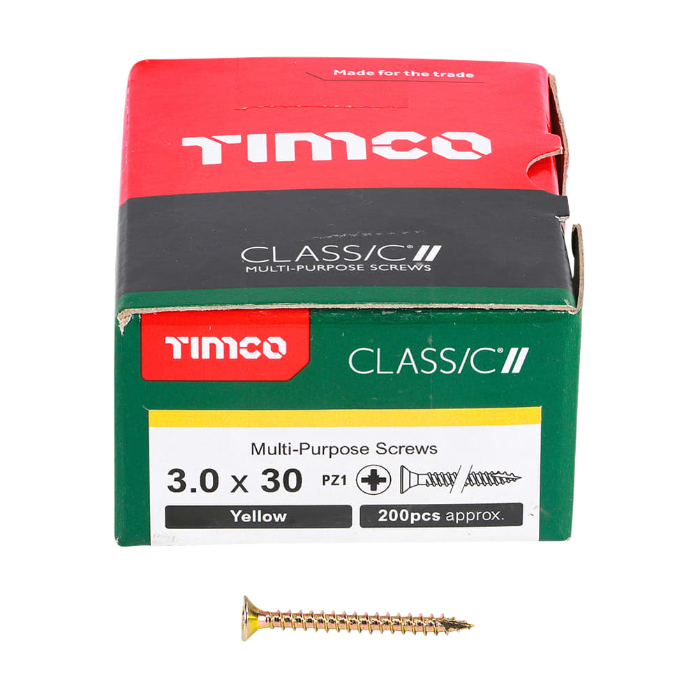TIMCO Classic Woodscrew - 3.0 x 30mm - Pack of 200 | IronmongeryDirect ...
