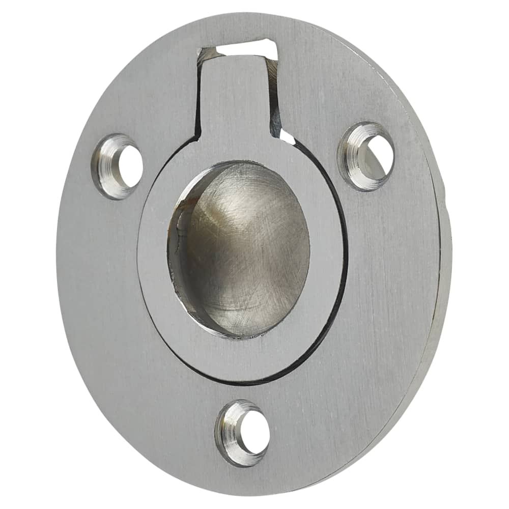 Altro Round Flush Ring Pull - 38mm - Satin Chrome | IronmongeryDirect ...