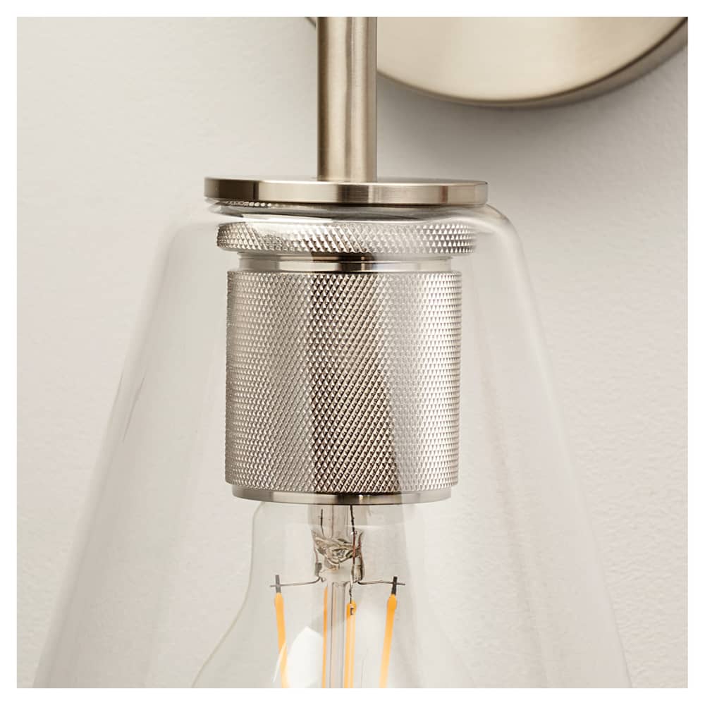 Altro Noord Knurled Indoor Wall Light - Satin Nickel Fittings and ...