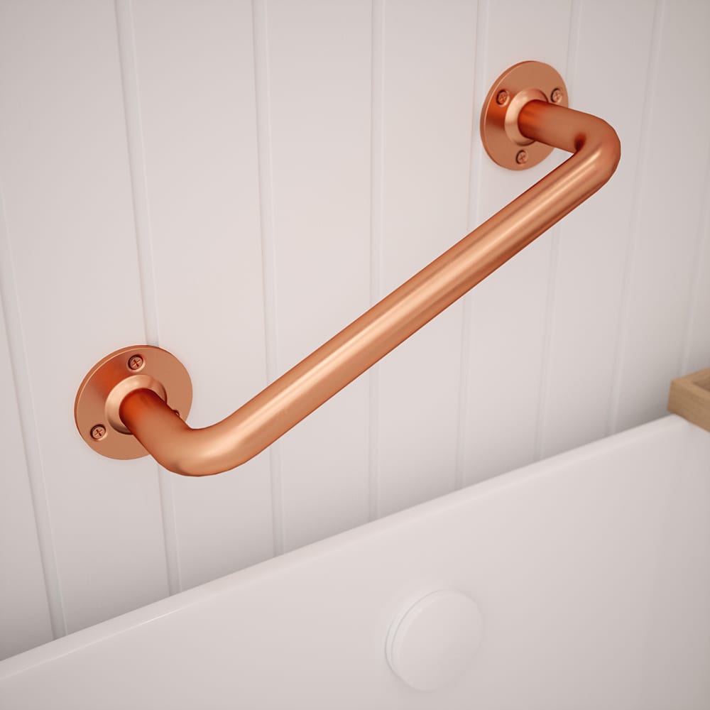 Rothley Baroque 25mm Steel Grab Rail - 305mm Length - Polished Copper ...
