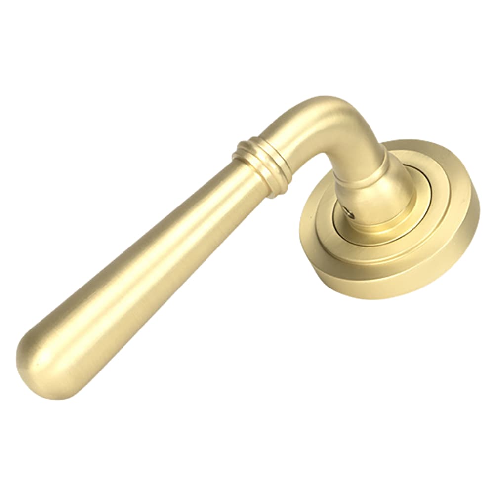 From The Anvil Newbury Door Handle on Art Deco Rose - Satin Brass ...