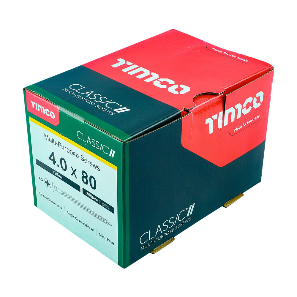 TIMCO Classic Woodscrew - 4.0 x 80mm - Pack of 200 | IronmongeryDirect ...