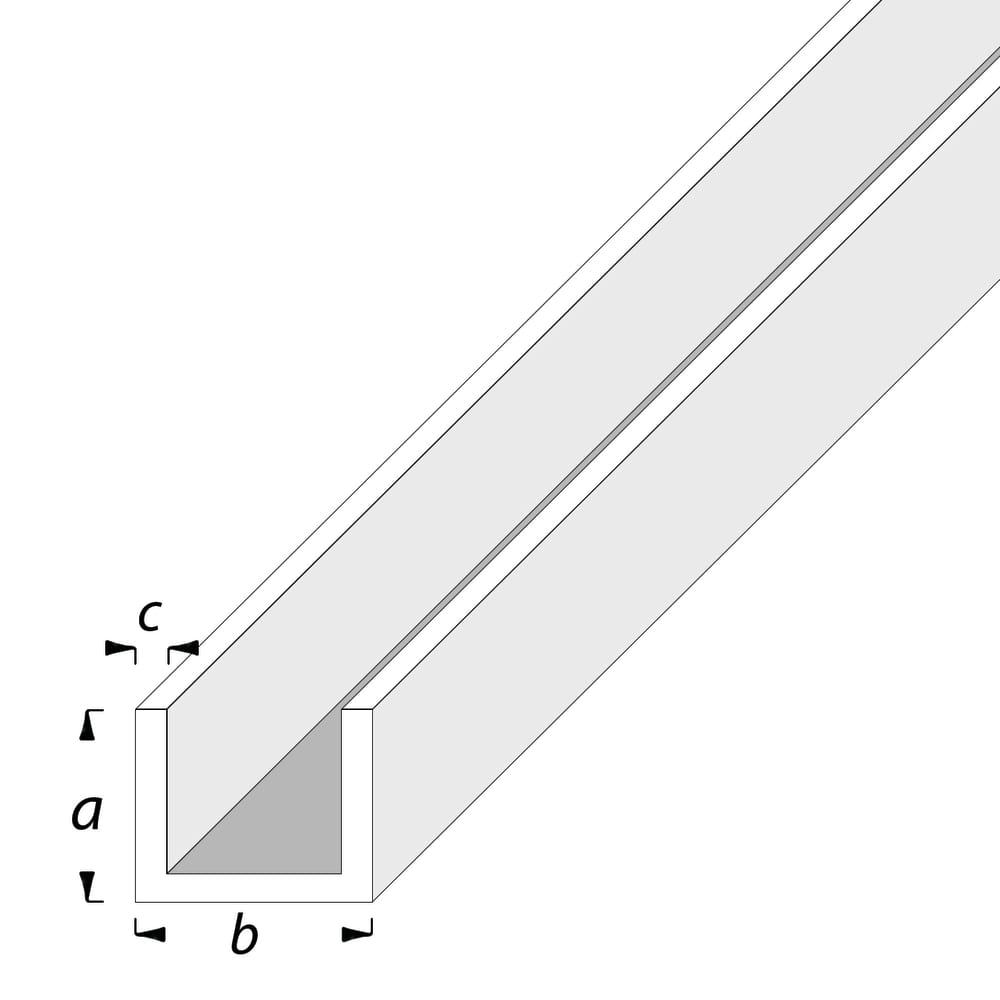 1000mm Channel - 10 x 21 x 1.0mm - White Plastic | IronmongeryDirect ...