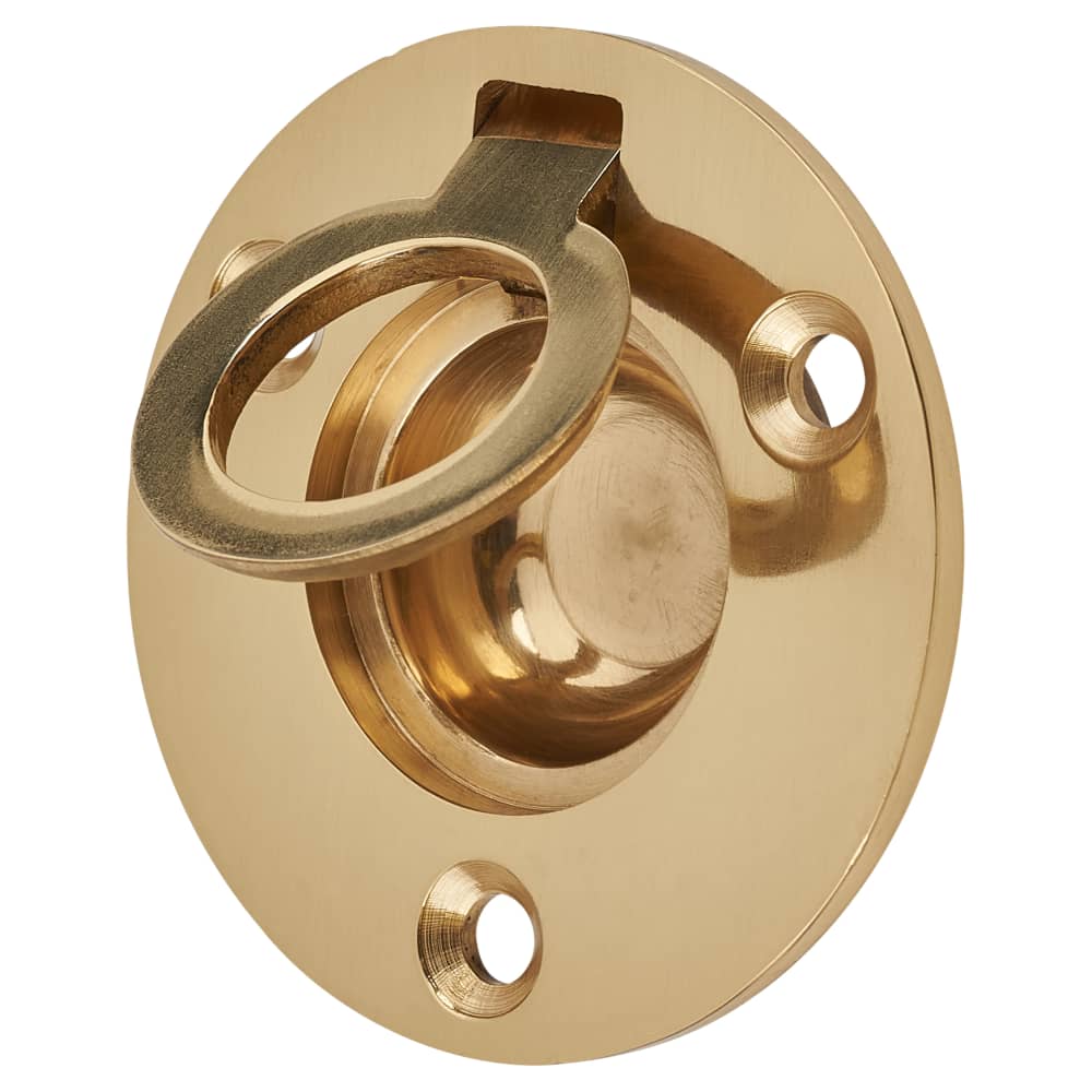Altro Round Flush Ring Pull - 45mm - Polished Brass | IronmongeryDirect ...