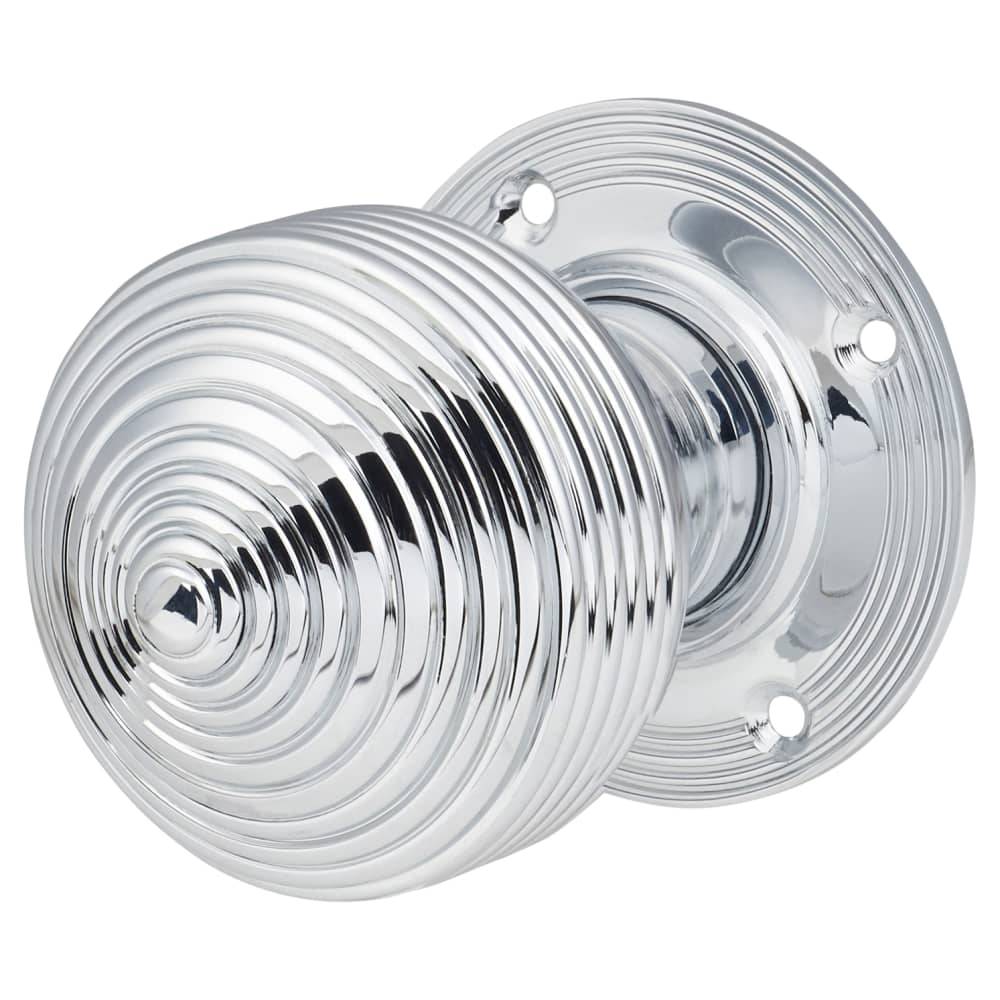 Hampstead Edwardian Reeded Beehive Mortice Door Knob - Polished Chrome | IronmongeryDirect ...