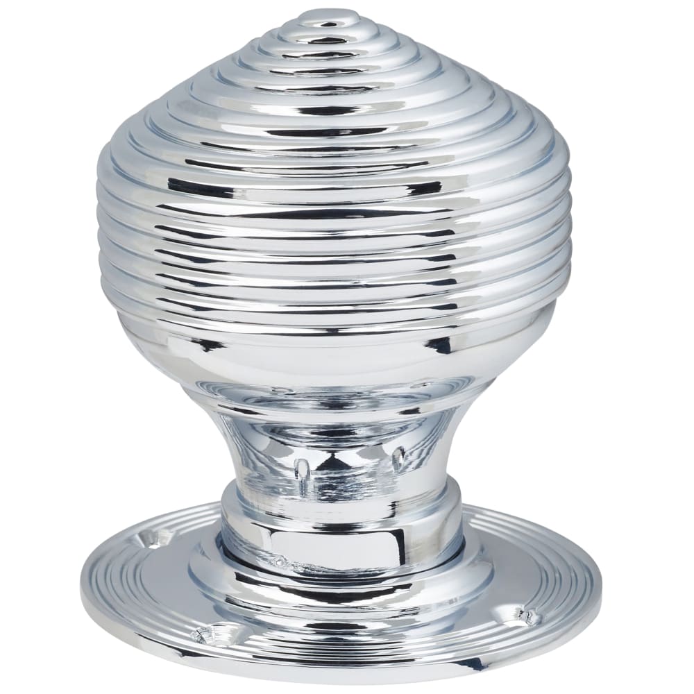Hampstead Edwardian Reeded Beehive Mortice Door Knob - Polished Chrome | IronmongeryDirect ...