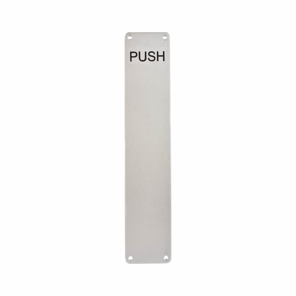 Touchpoint Aluminium Finger Plate - Push - 375 x 75 x 3mm - Satin ...