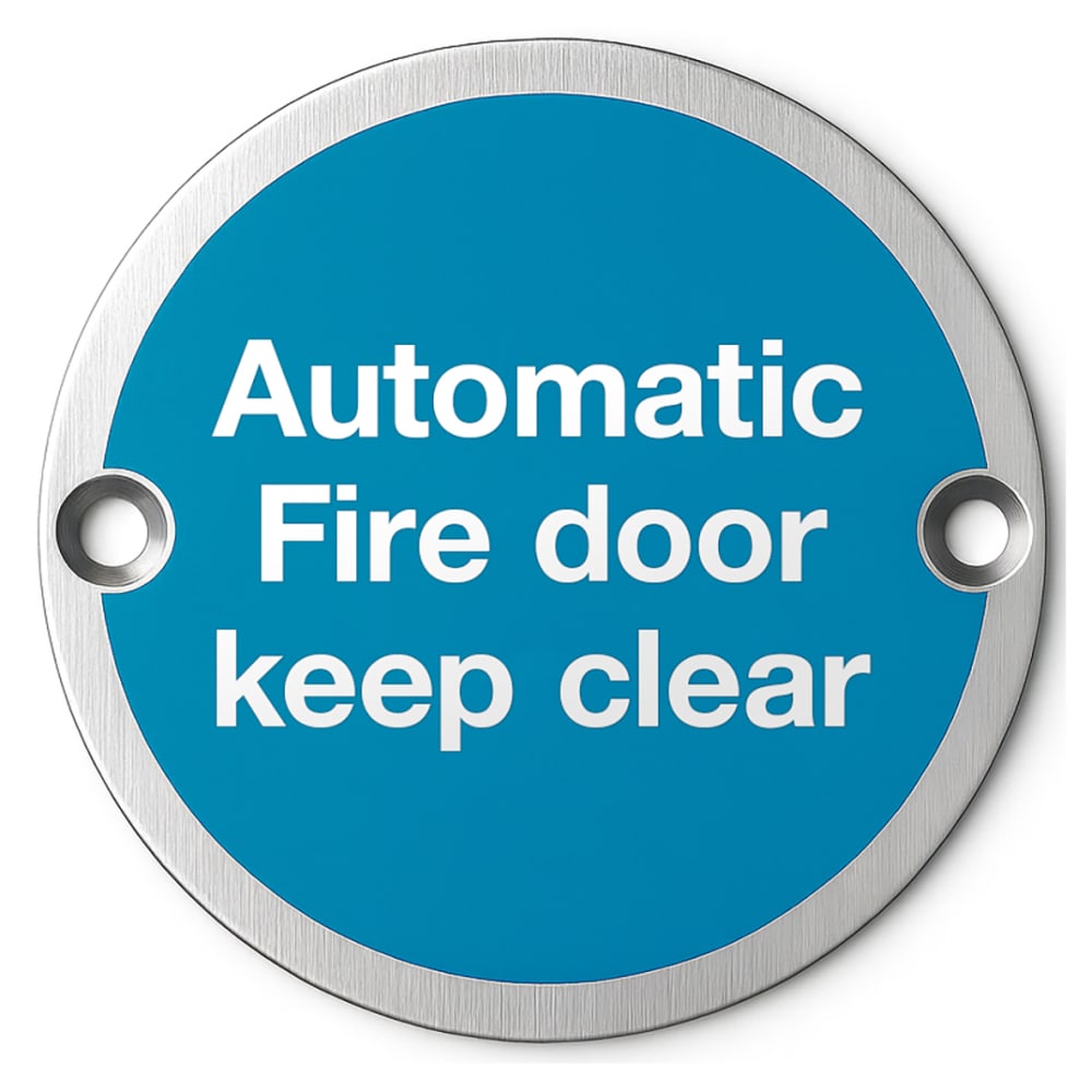 Altro Light Blue Automatic Fire Door Keep Clear Door Sign - 75mm ...