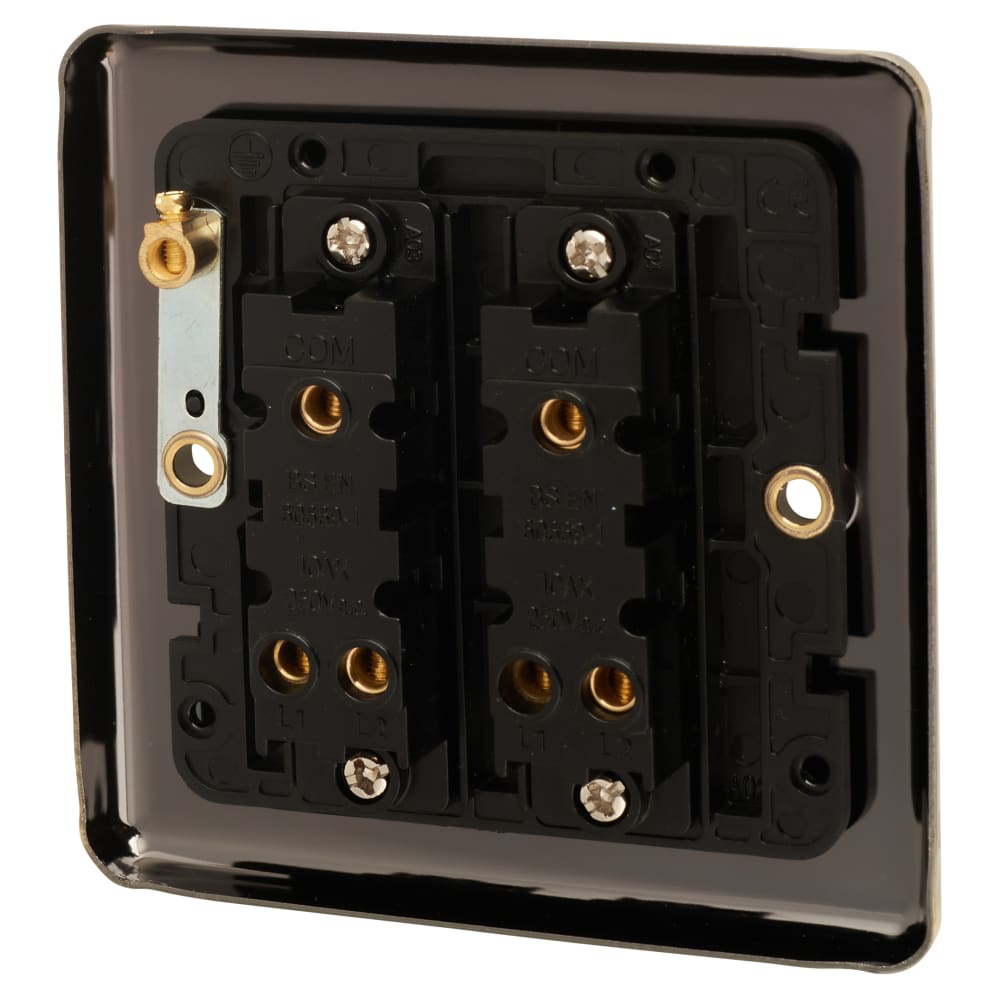 Eurolite Enhance Decorative 10A 2 Gang 2 Way Light Switch - Antique ...