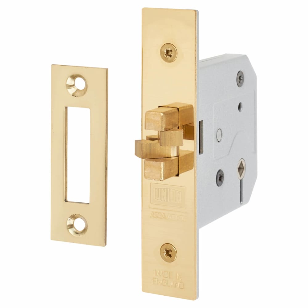 UNION 2426 Sliding Door Lock - 77.5mm Case - 57mm Backset - Brass ...