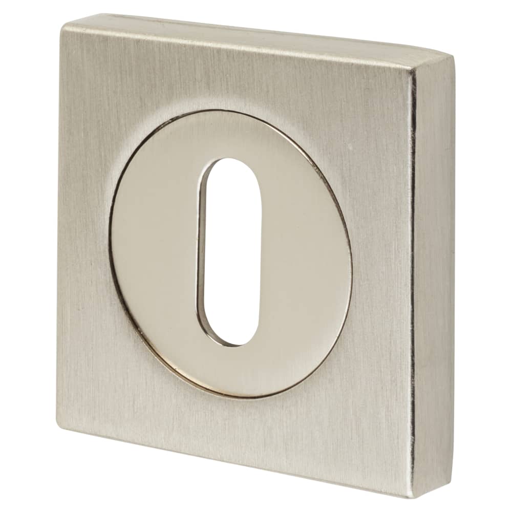 Hampstead Square Escutcheon - 52 x 52mm - Keyhole - Satin Nickel ...