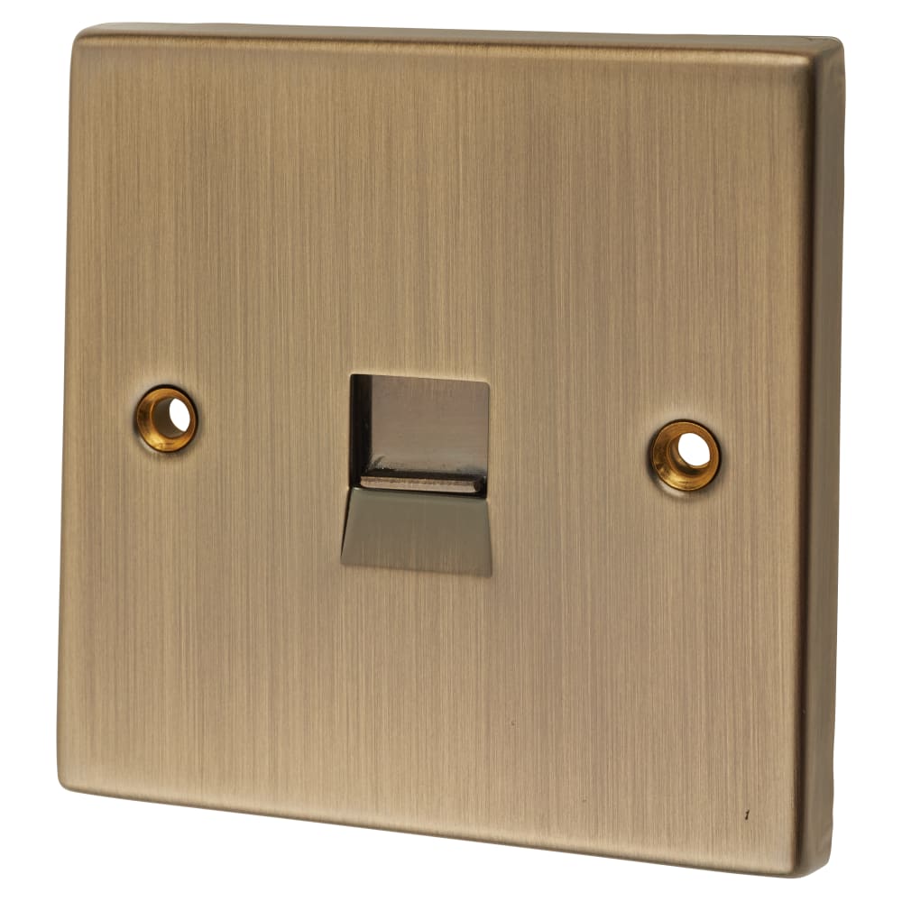 Knightsbridge 1 Gang Master Telephone Socket - Antique Brass ...