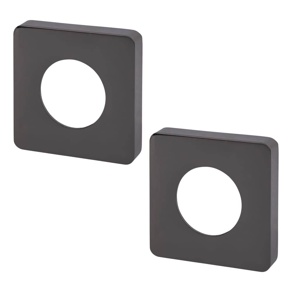 Jigtech Square Passage cover Rose - Black Nickel | IronmongeryDirect ...