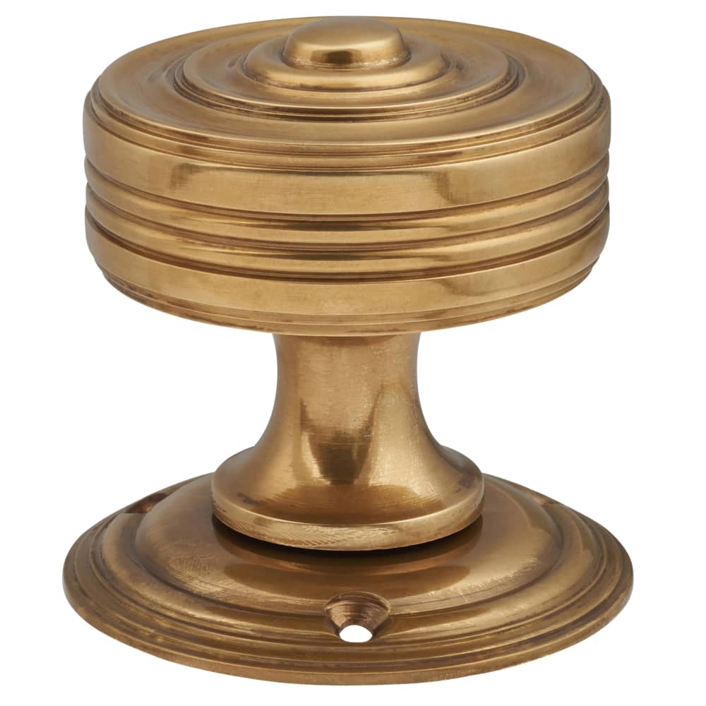 Hampstead Georgian Ringed Knobset - 55mm Diameter - Aged Brass | IronmongeryDirect | Same Day ...