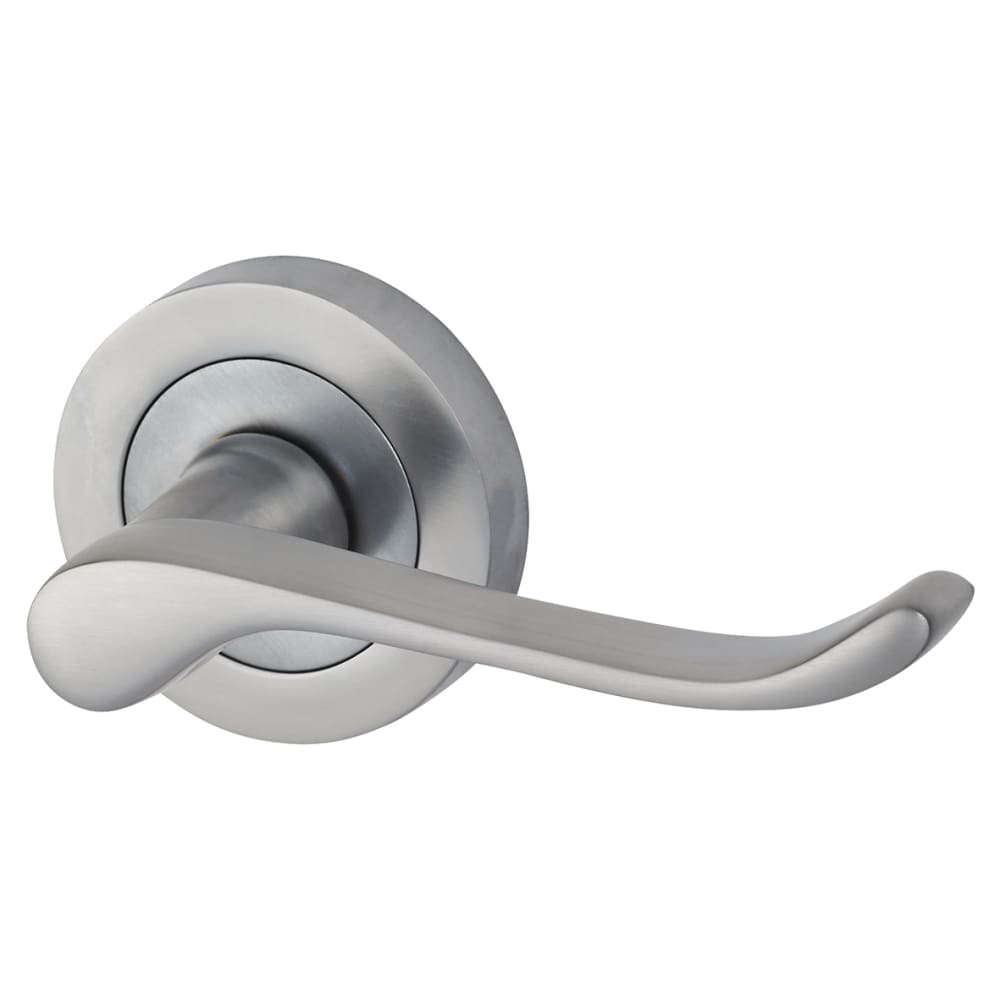 Touchpoint Scroll Lever Door Handle on Rose - Satin Chrome ...