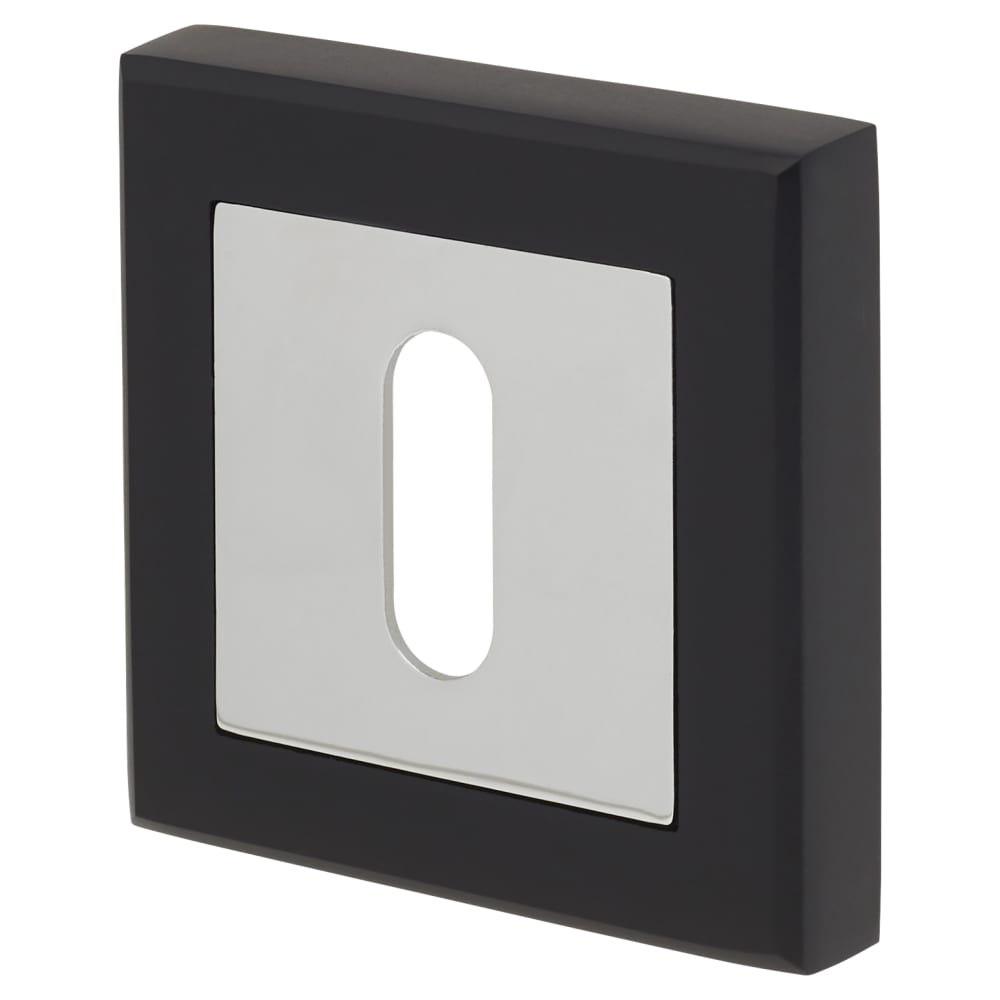 Altro Escutcheon - Keyhole - Matt Black/Polished Chrome ...