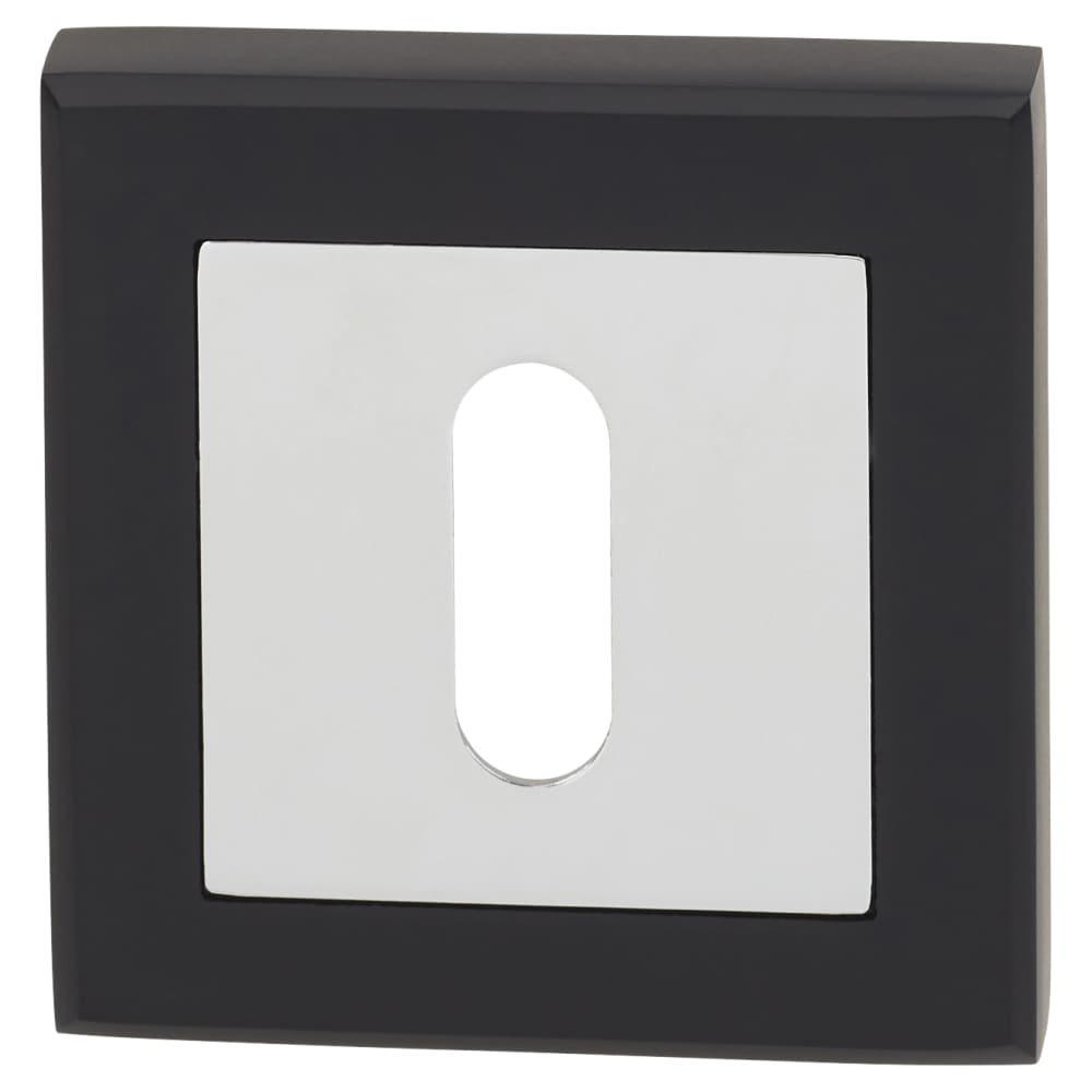 Altro Escutcheon - Keyhole - Matt Black/Polished Chrome ...