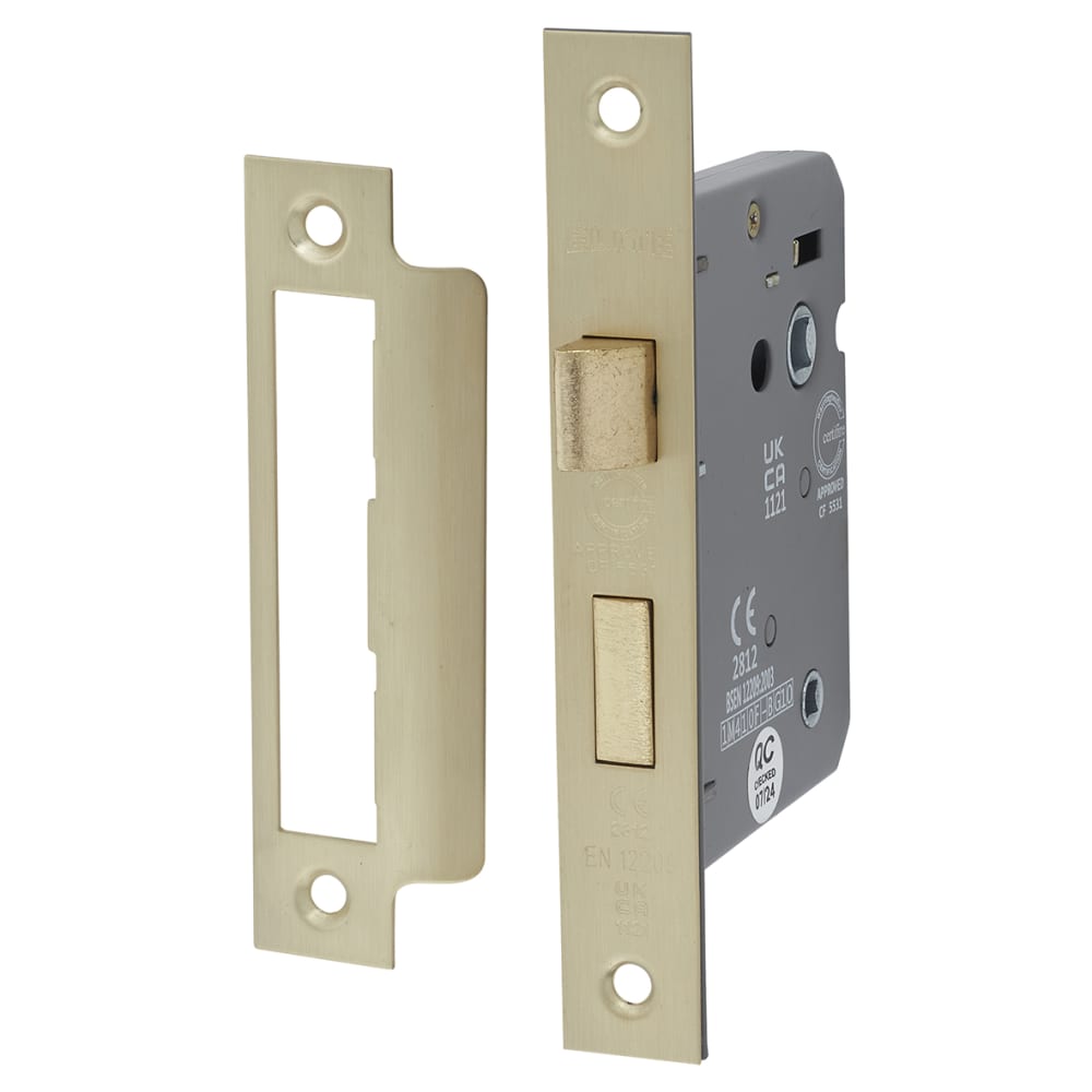 Altro Bathroom Lock - 75mm Case - 57mm Backset - Satin Brass ...