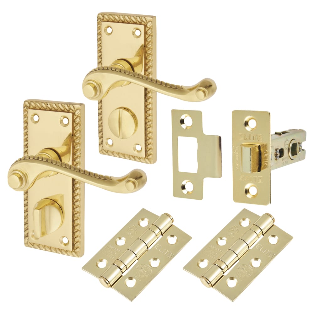Touchpoint Georgian Handle Door Kit - Short Latch Privacy Set ...