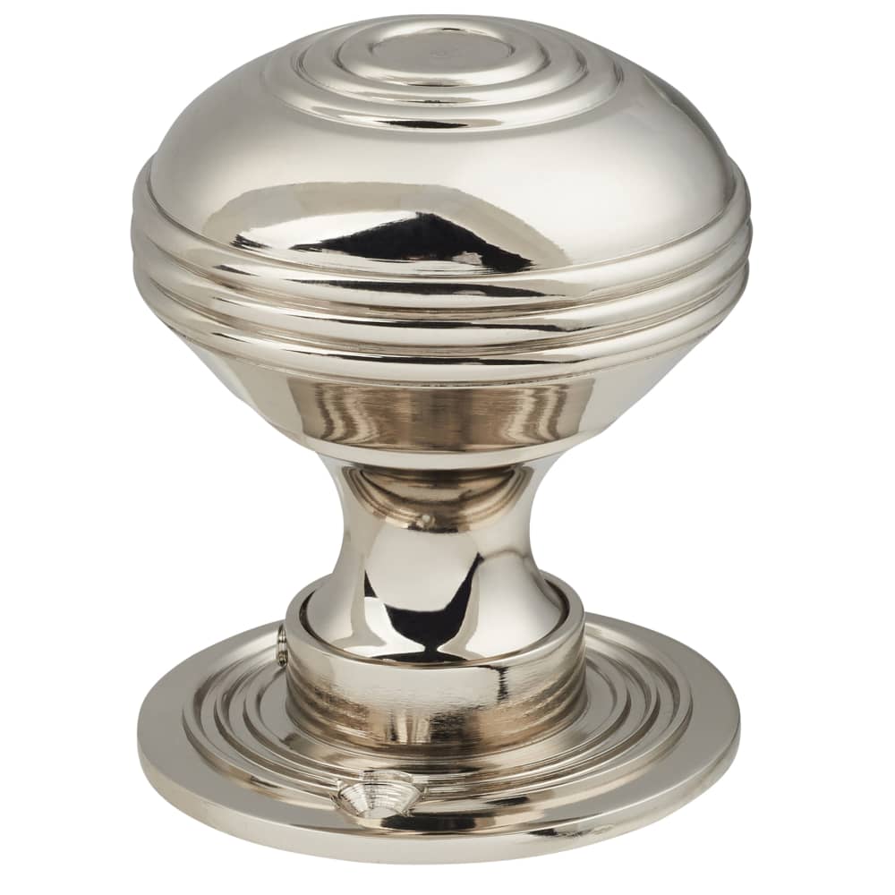 Hampstead Georgian Ringed Mortice Door Knob - 50mm Diameter - Polished Nickel ...