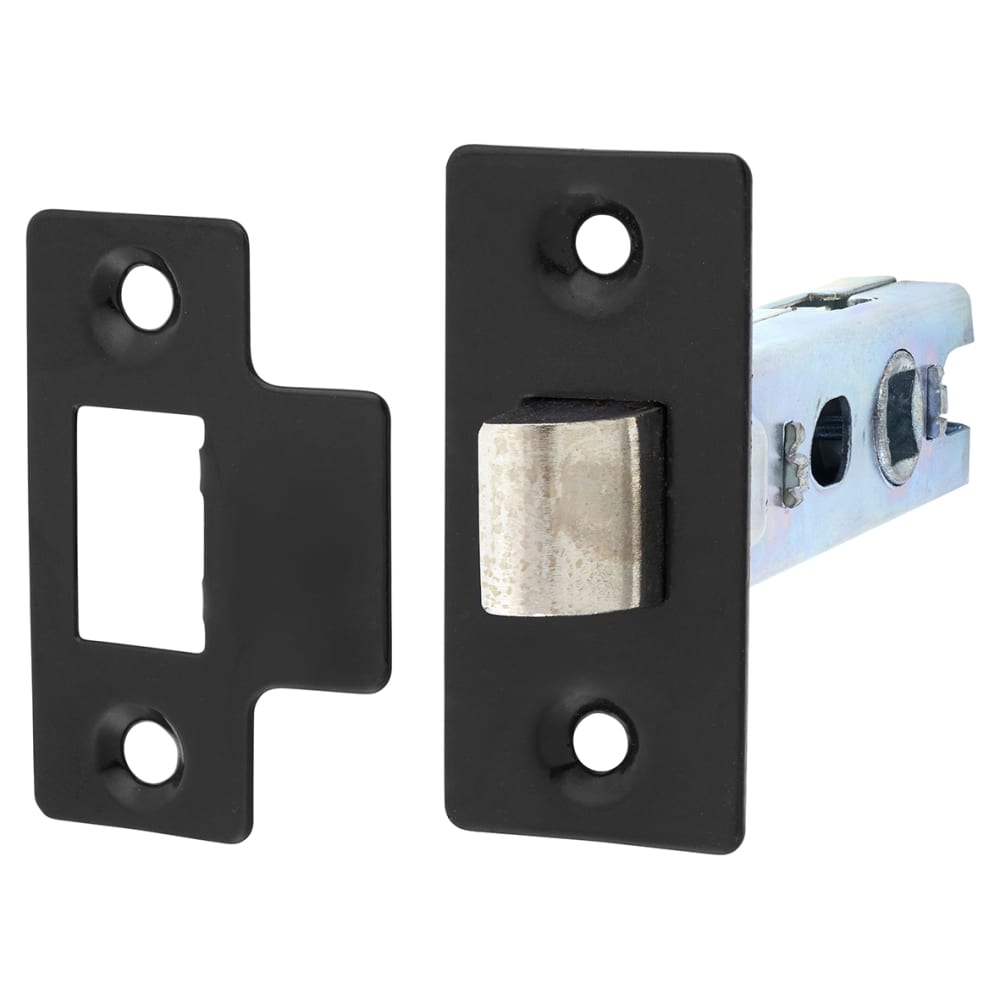 Altro Matt Black Knurled Bathroom Deadbolt Lock Door Handles on Rose ...