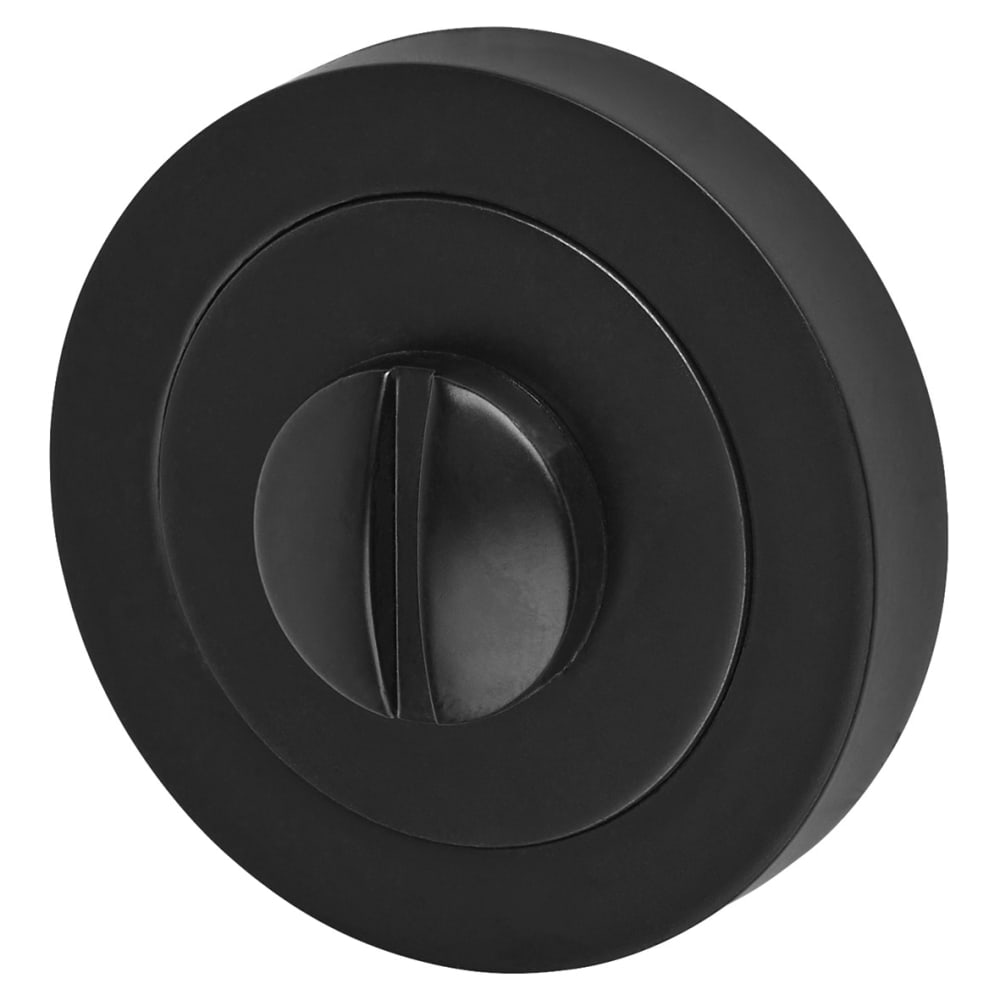 Altro Matt Black Knurled Bathroom Deadbolt Lock Door Handles on Rose ...