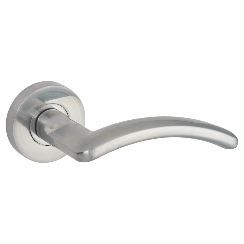 Jigtech Viper Lever Door Handle on Rose - Satin Chrome ...