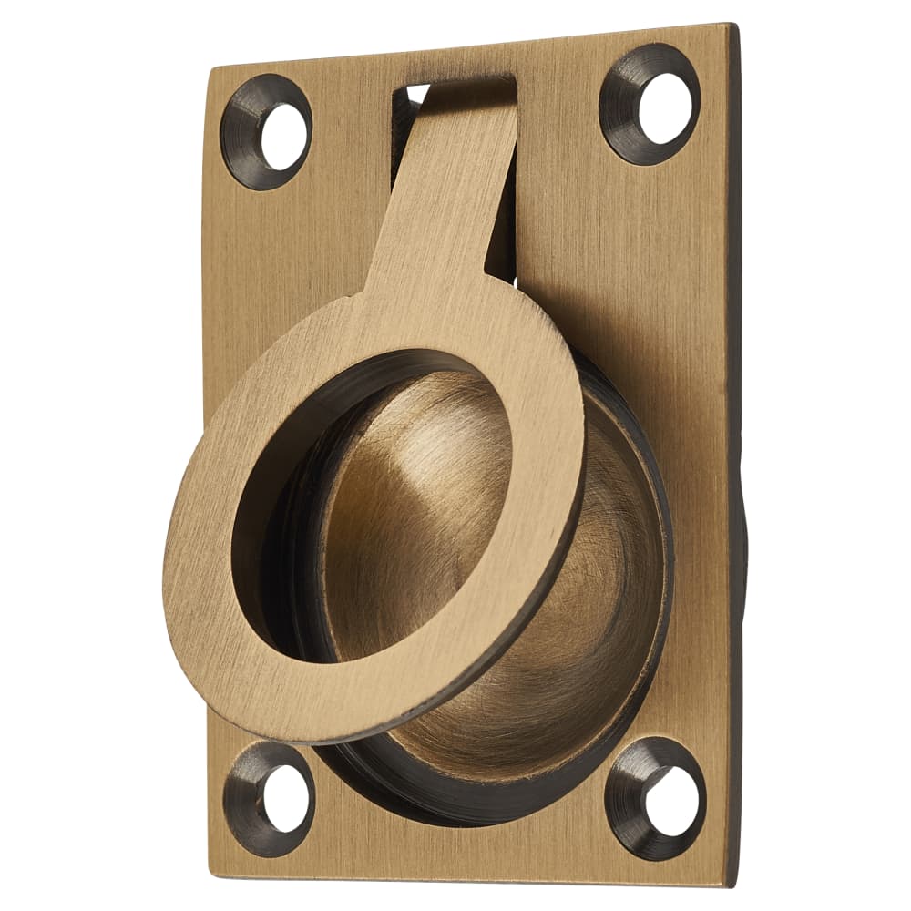 Altro Rectangular Flush Ring Pull - 50 x 38mm - Antique Brass ...