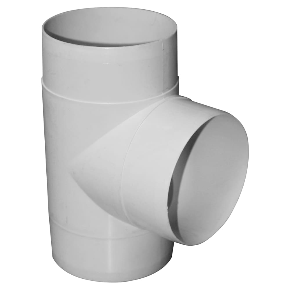 Manrose Plastic Tee Piece Pipe Connector - 5"/120mm - White ...