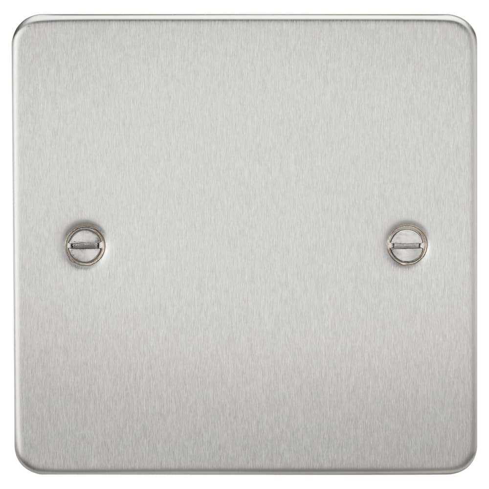 Knightsbridge 1 Gang Flat Plate Blank Plate - Brushed Chrome ...