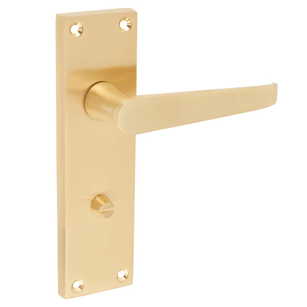 Touchpoint Budget Straight Bathroom Door Handle - Satin Brass ...