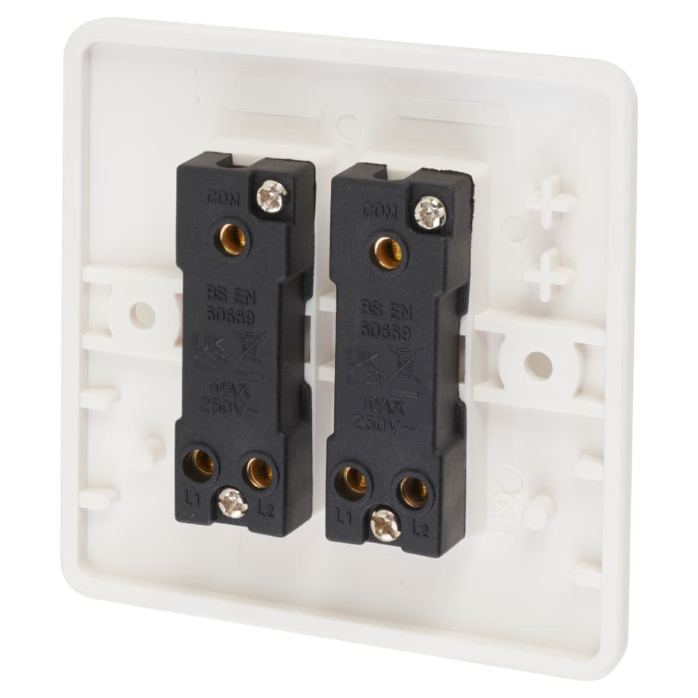 Touchpoint 10A 2 Gang 2 Way Light Switch - White | IronmongeryDirect ...
