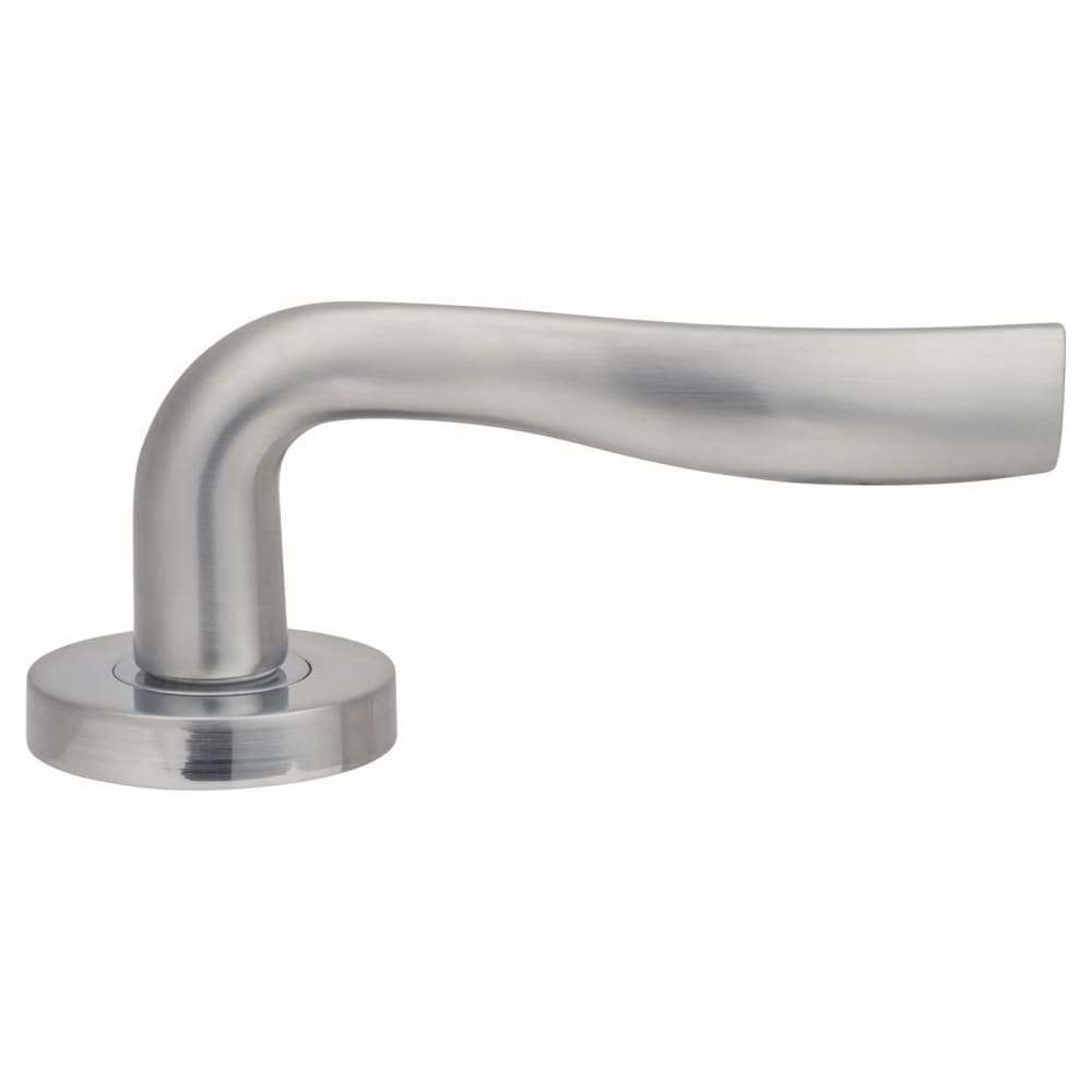 Jigtech Solar Lever Door Handle on Rose - Satin Chrome ...