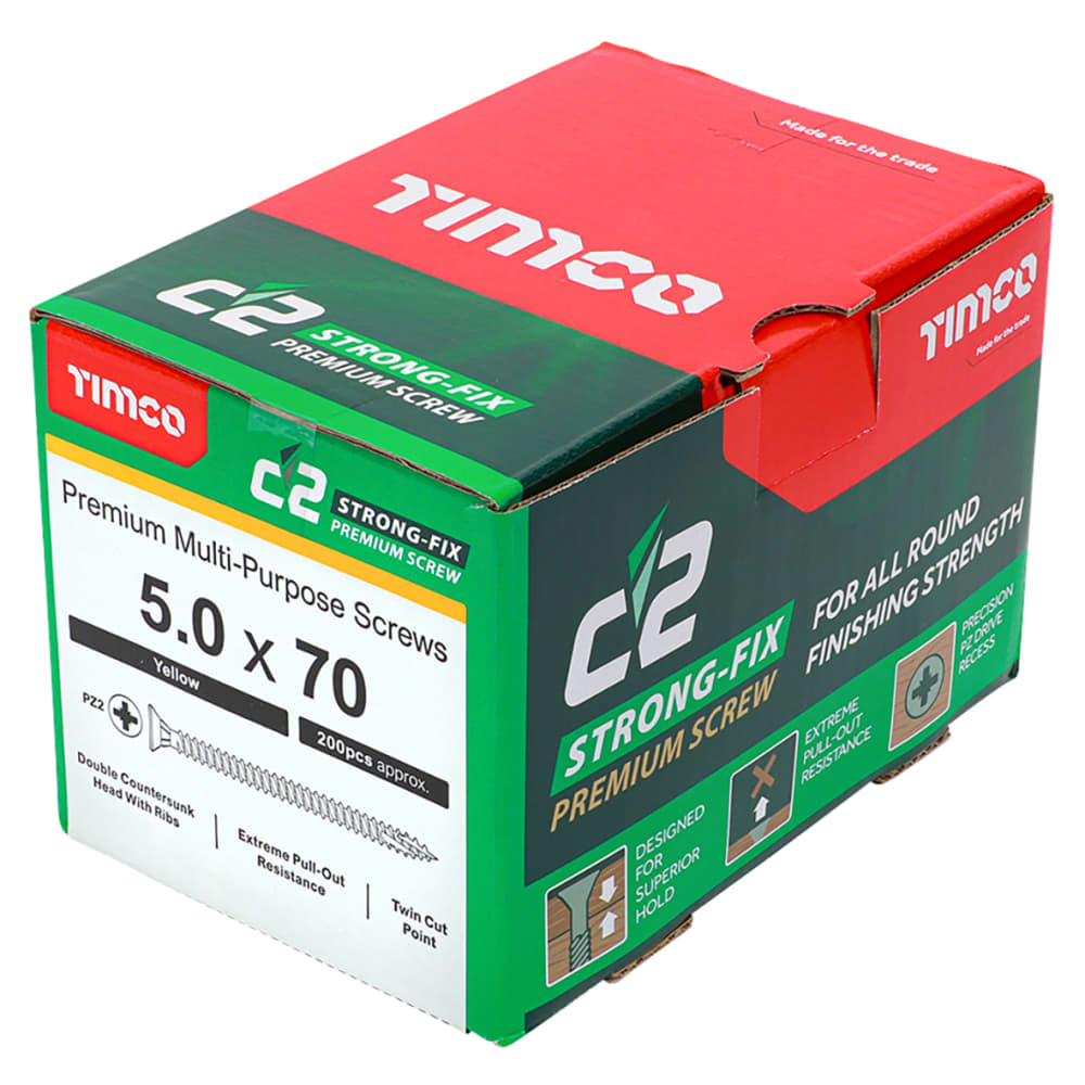 TIMCO C2 Strong-Fix Pozi Double Countersunk Wood Screws - 5.0 x 70mm ...