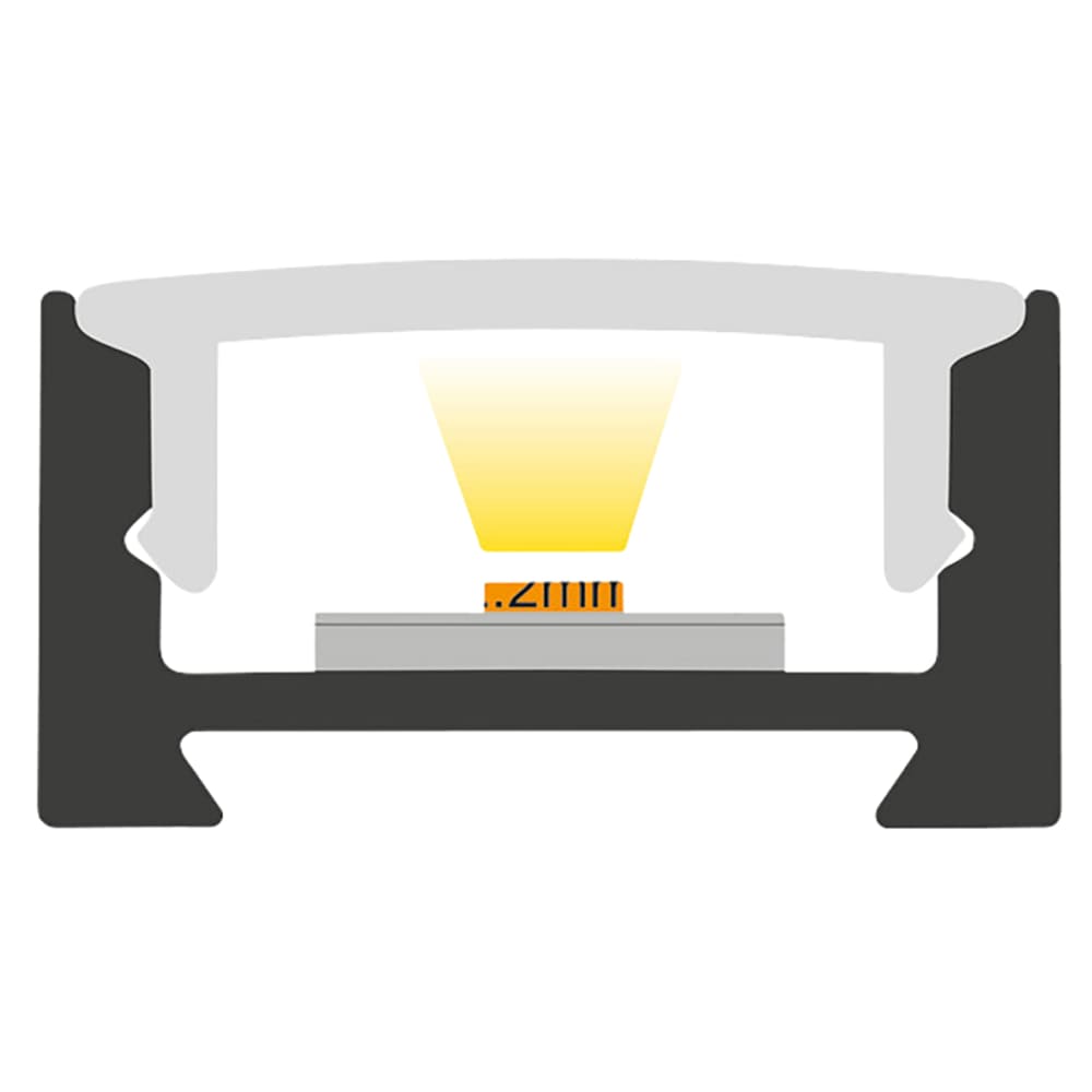 Integral LED Surface Mount Profile with Frosted Diffuser for LED Strip ...