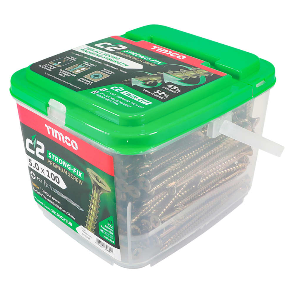 TIMCO C2 Strong-Fix Pozi Double Countersunk Twin-Cut Screws- 5.0 x ...