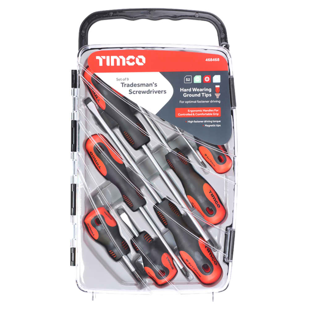 TIMCO Tradesman's Screwdriver Set - 9 Pieces | IronmongeryDirect | Same ...