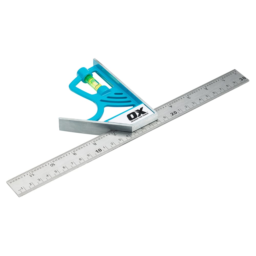 OX Pro Magnetic Combination Square - 12"/ 300mm | IronmongeryDirect ...