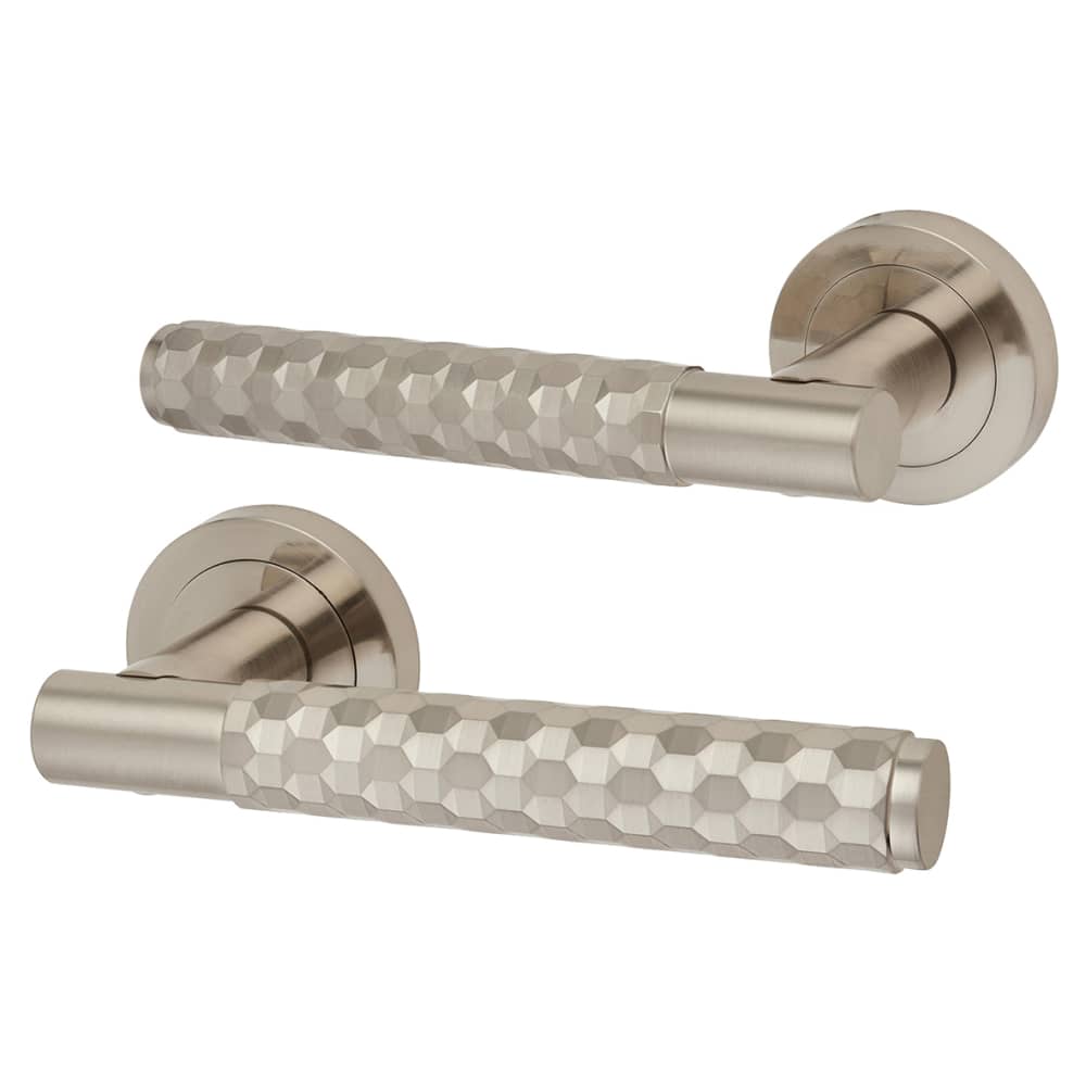 Altro Cara Honeycomb Door Handle on Rose - Satin Nickel ...