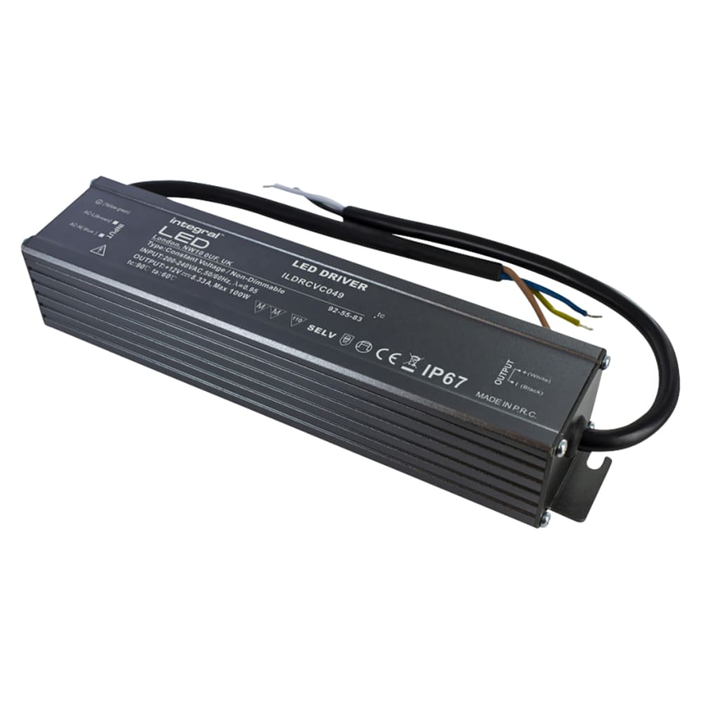 Integral LED 12V 100W Constant Voltage LED Driver - IP67 - 200-240VAC ...