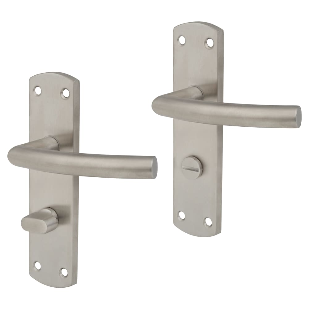 Altro Arched Door Handle - Bathroom Set - Satin Stainless Steel ...