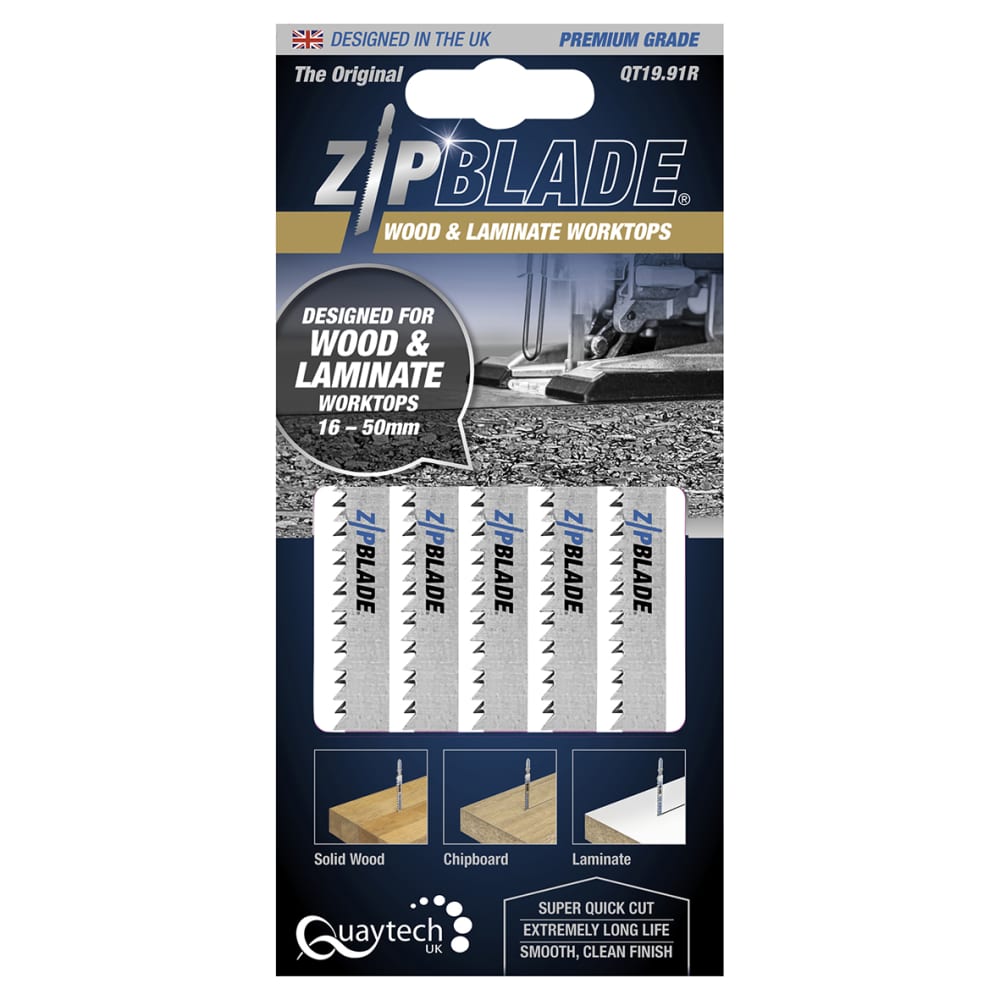 Zipblade Original Jigsaw Blade - Suits 16 - 50mm Thick Worktops - Pack ...