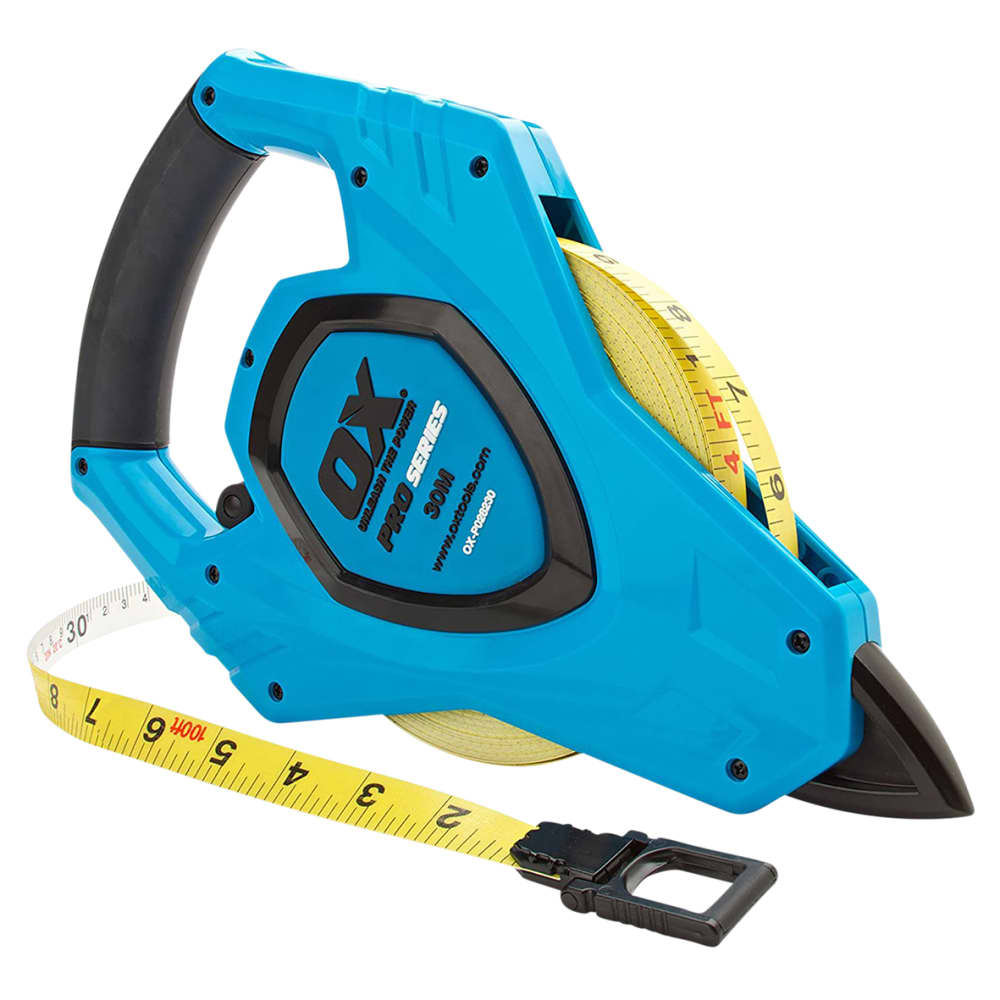OX Pro Fibreglass Open Reel Tape Measure - 50m/ 165ft ...