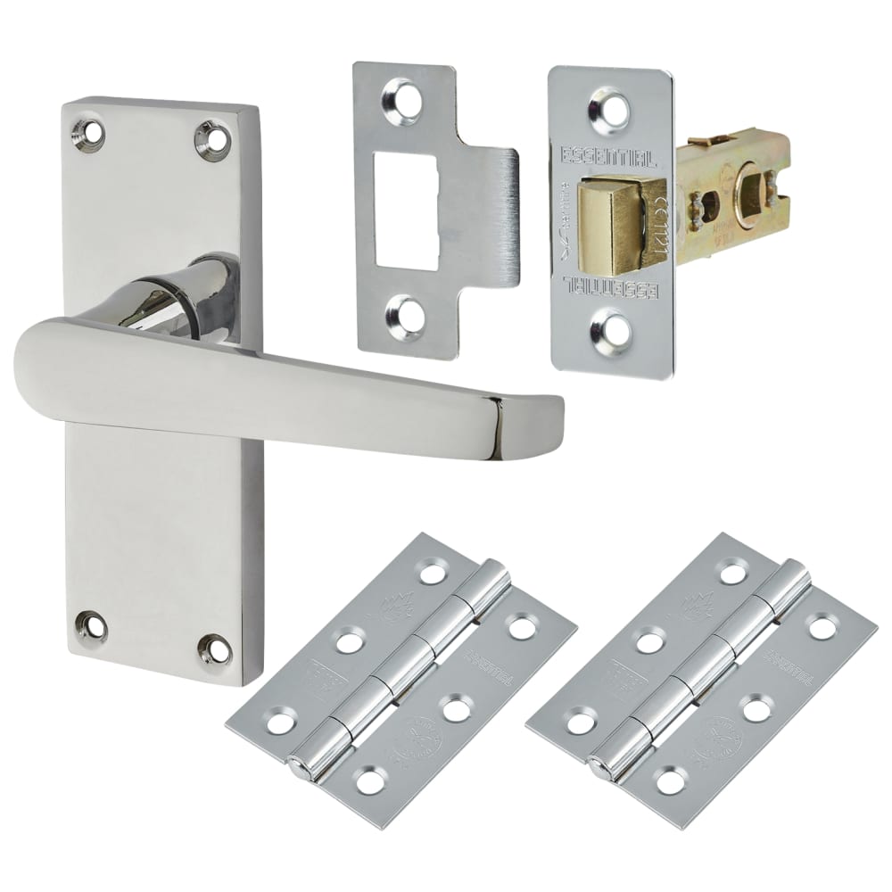 Touchpoint Budget Straight Door Handle Kit - Latch Set - Polished ...